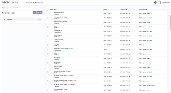 Spotfire Analyst: server package deployment