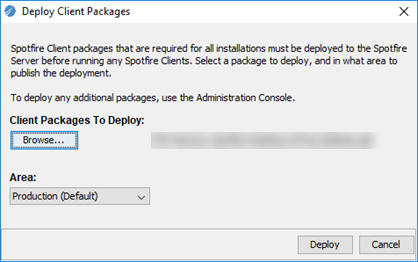 Spotfire Analyst: server package deployment