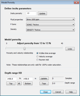 Changing model porosity