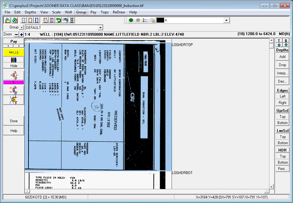 Import uncalibrated raster logs