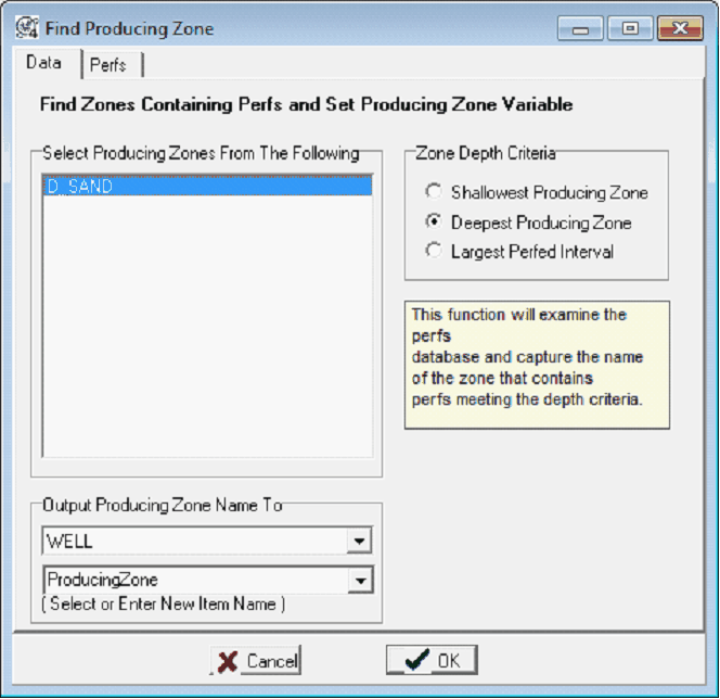 Find Producing Zone