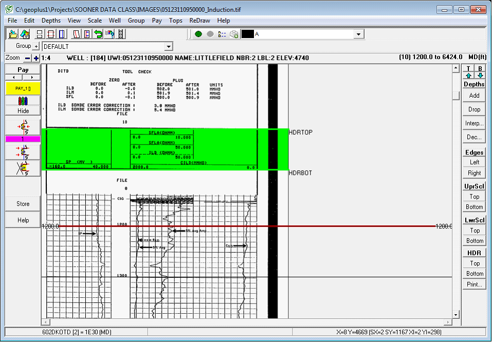 Import uncalibrated raster logs