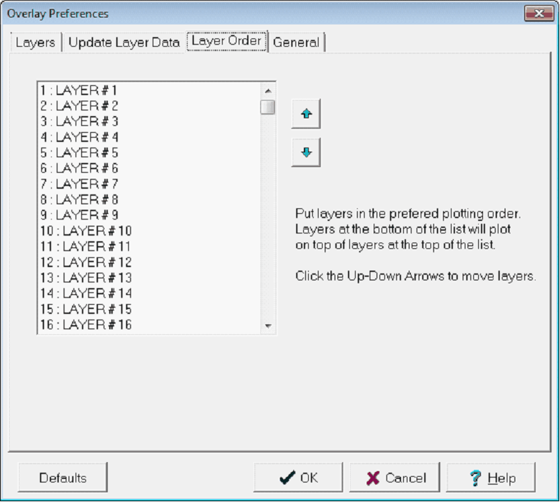 Overlay Layers & Preferences - Cross Section