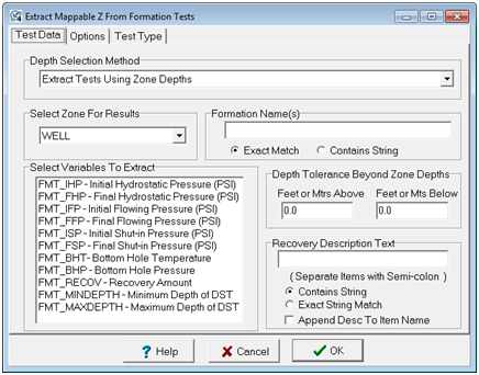 Extract Mappable Z From Formation Test