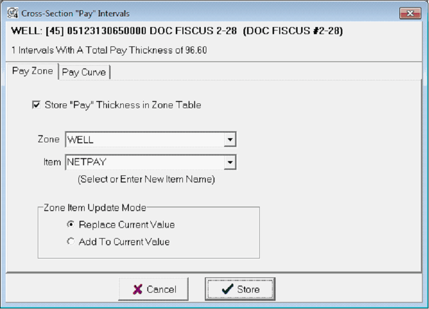 Cross-Section "Pay" Intervals