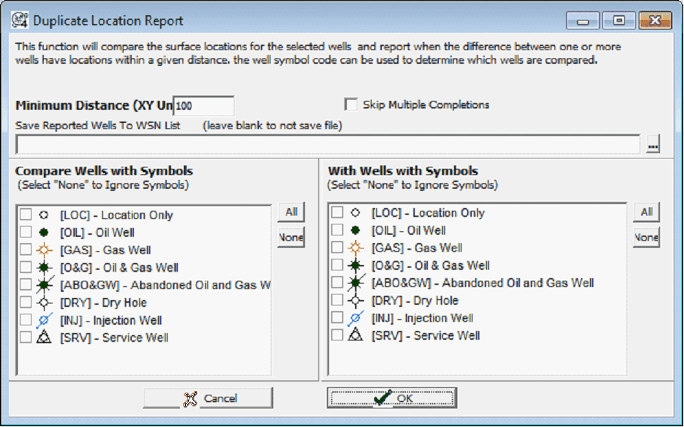 Duplicate Location Report