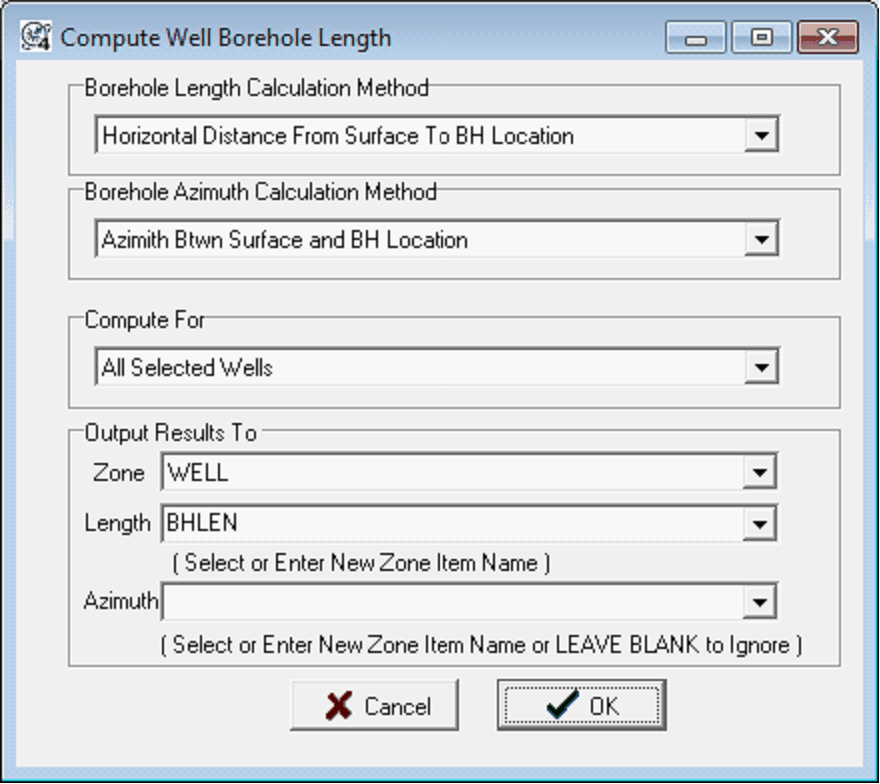 Compute Well Borehole Length
