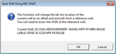 Spot Well using Reference Well