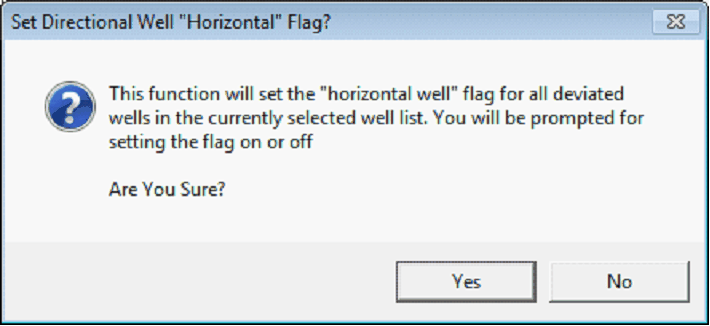 Set Horizontal Well Flag