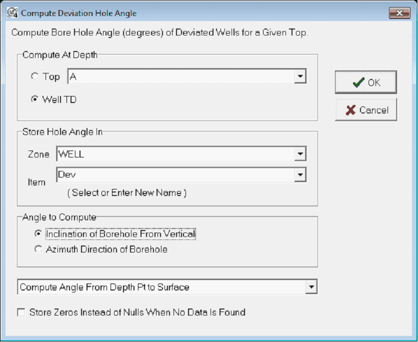 Deviation Hole Angle...